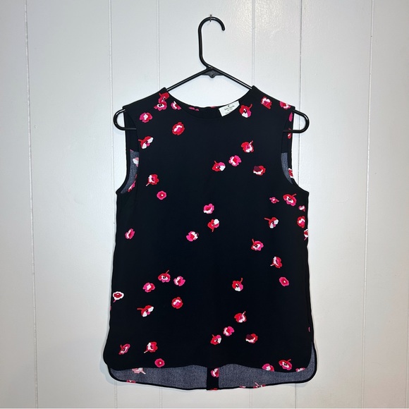 kate spade | Tops | Kate Spade New York Black Cherry Blossom Floral ...